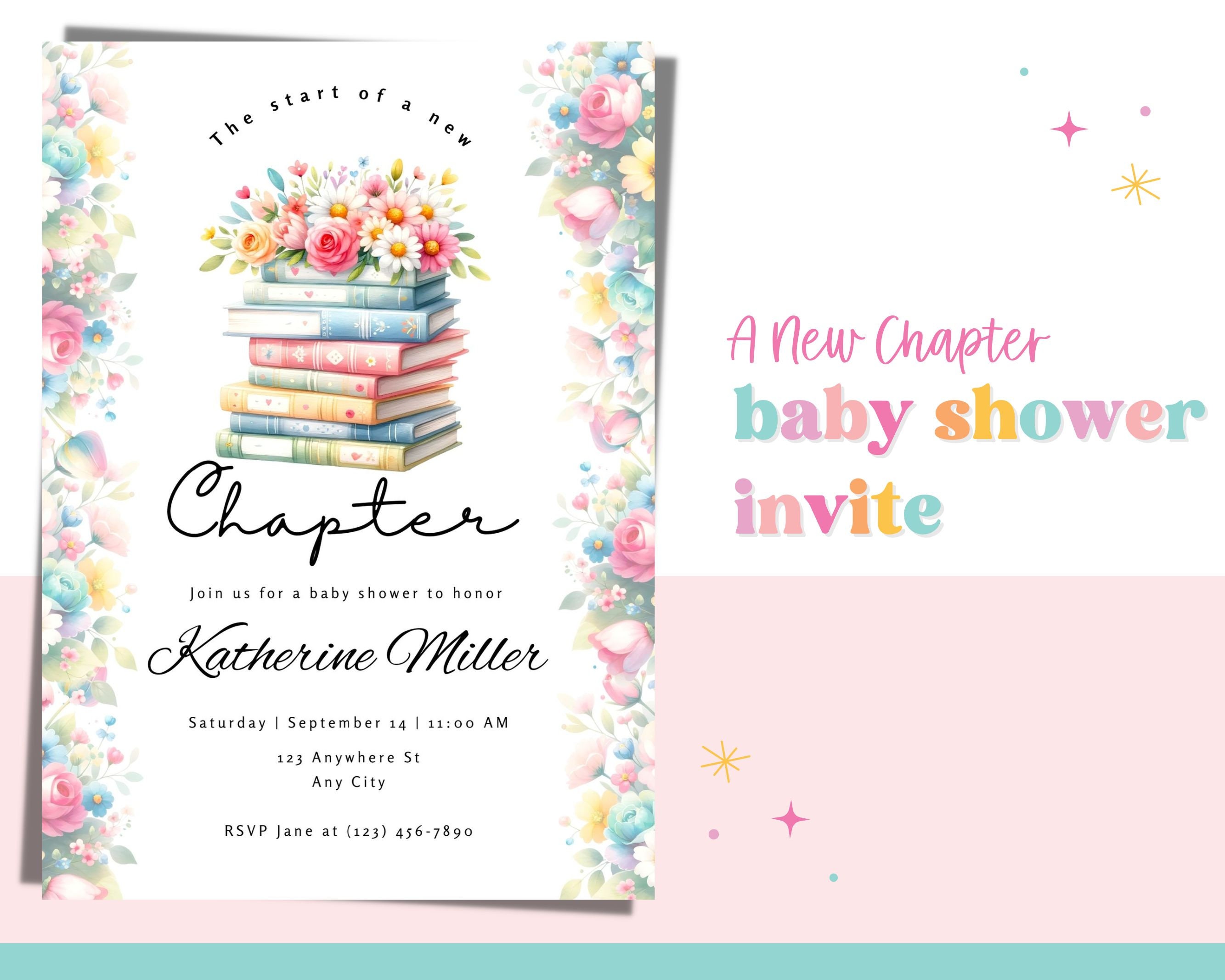 A New Chapter Baby Shower Invitations, Storybook Themed Baby Shower ...