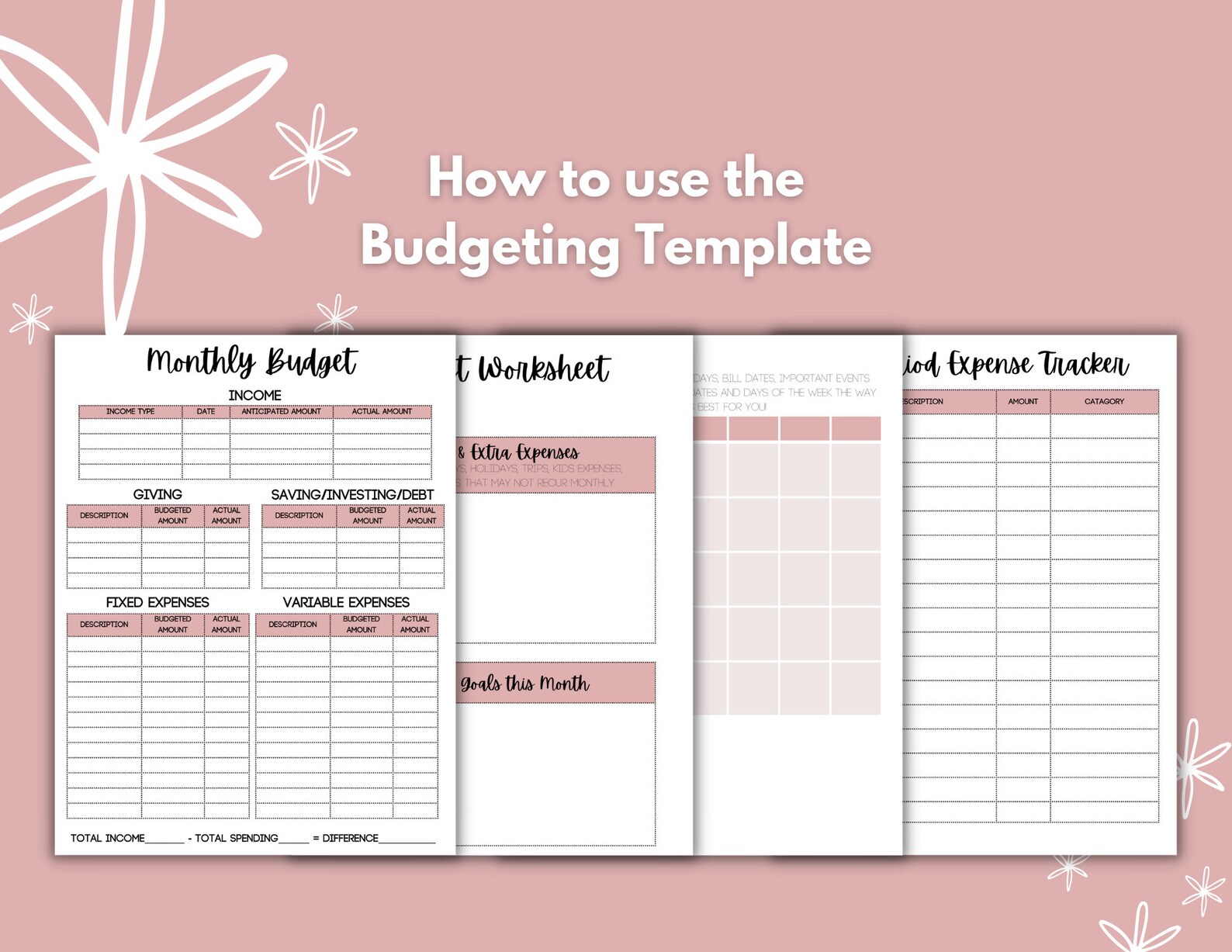 Printable Budget Worksheet Bundle - Etsy