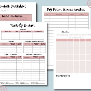 Printable Budget Worksheet Bundle - Etsy