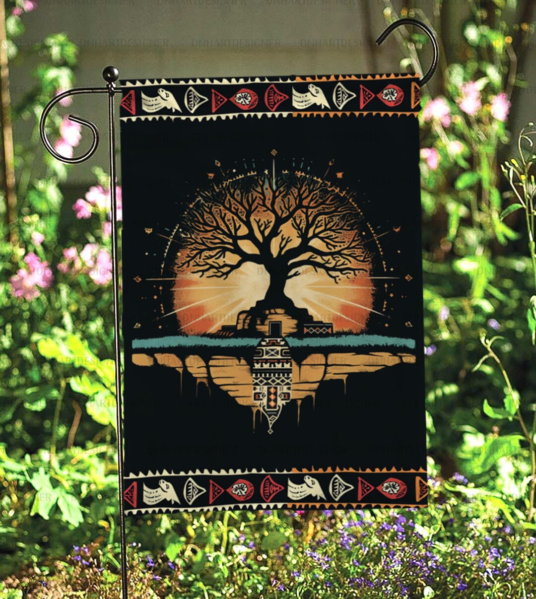 Family Tree Indigenous Peoples Day Flag, Cherokee Divine Tree Flag ...