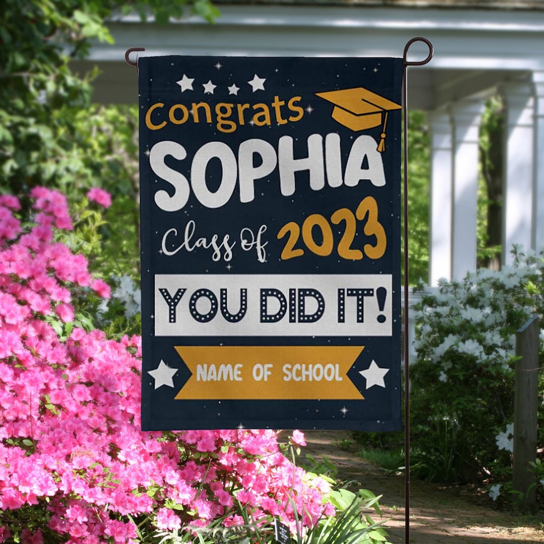 Cute Personalized Graduation Flag, Graduation Senior Flag Class of 2024 ...