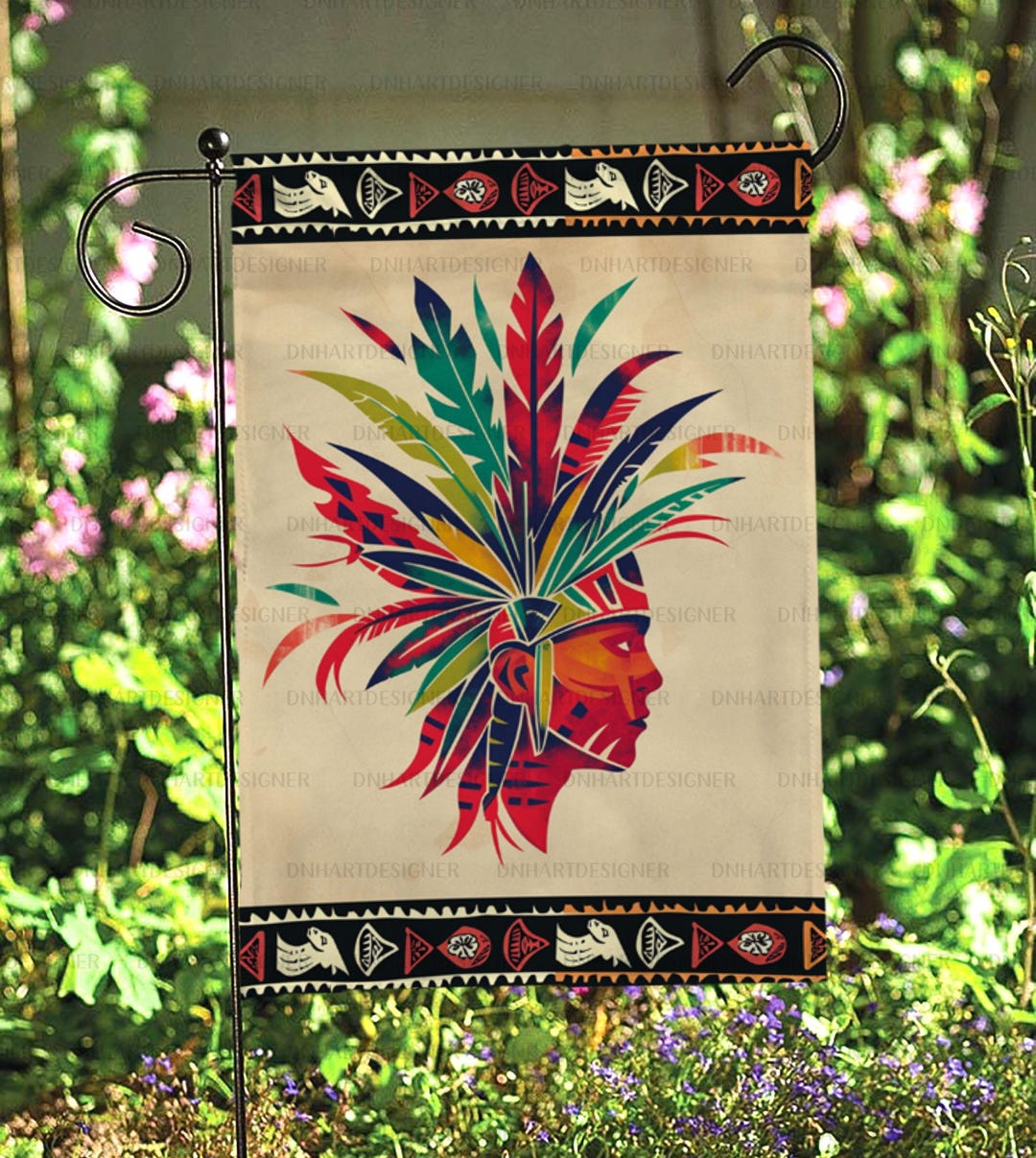 Native Feathers Tribal Indigenous Flag, Aztec Eagle Bird Flag, Its A ...