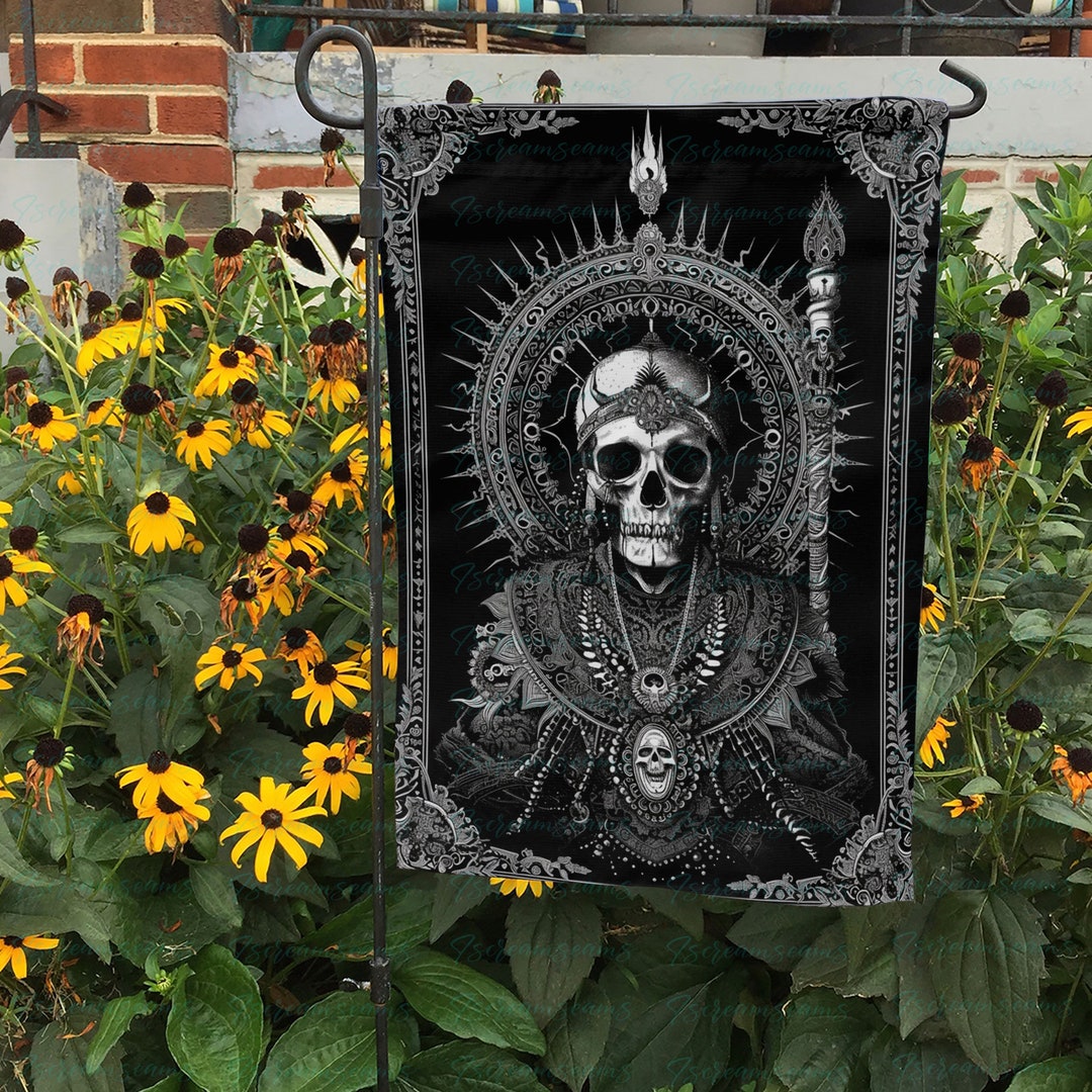 Gothic Mexican Calavera Welcome Flag, Day of Dead Flag, Mexican ...