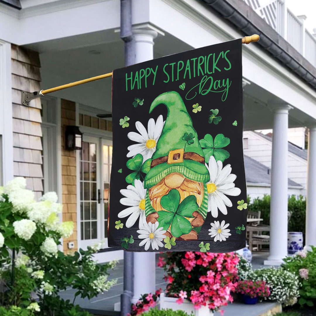 Happy St. Patrick's Day Gnomes Garden Flag, St. Patrick's Day Garden ...
