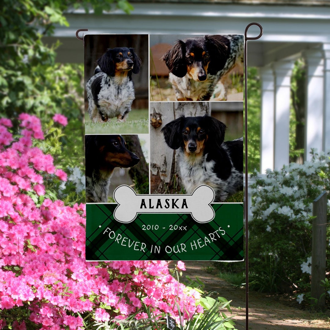 Personalized Pet Memorial Garden Flag, Forever in Our Heart Flag ...