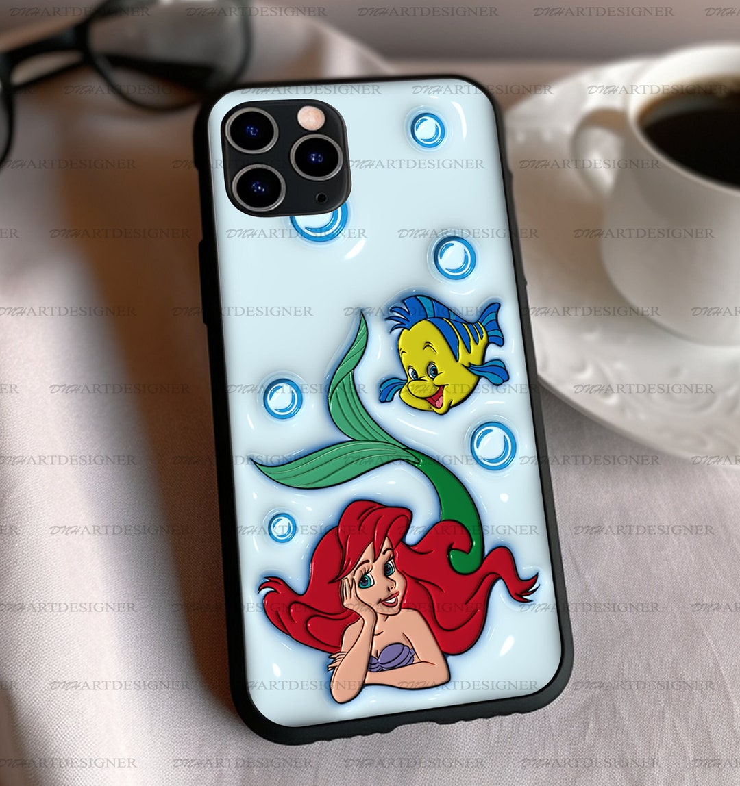 3D Little Mermaid Phone Case Ariel Princess Case Mermaid - Etsy