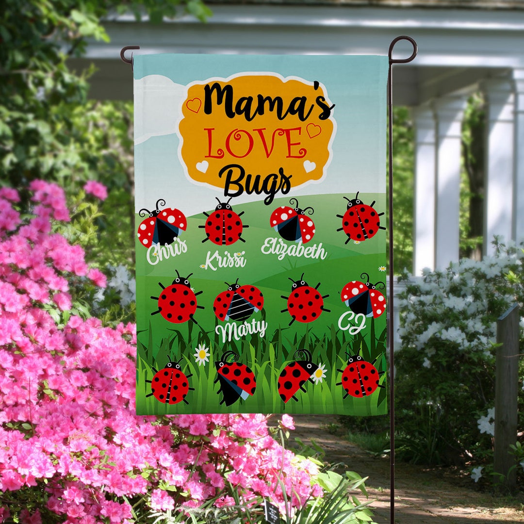 Custom Mama's Love Garden Flag, Custom Family Member Flag, Custom ...
