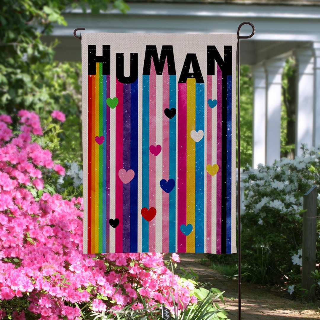 Colorful Human Rainbow Flag, Equal Rights Garden Flag, Social Justice ...