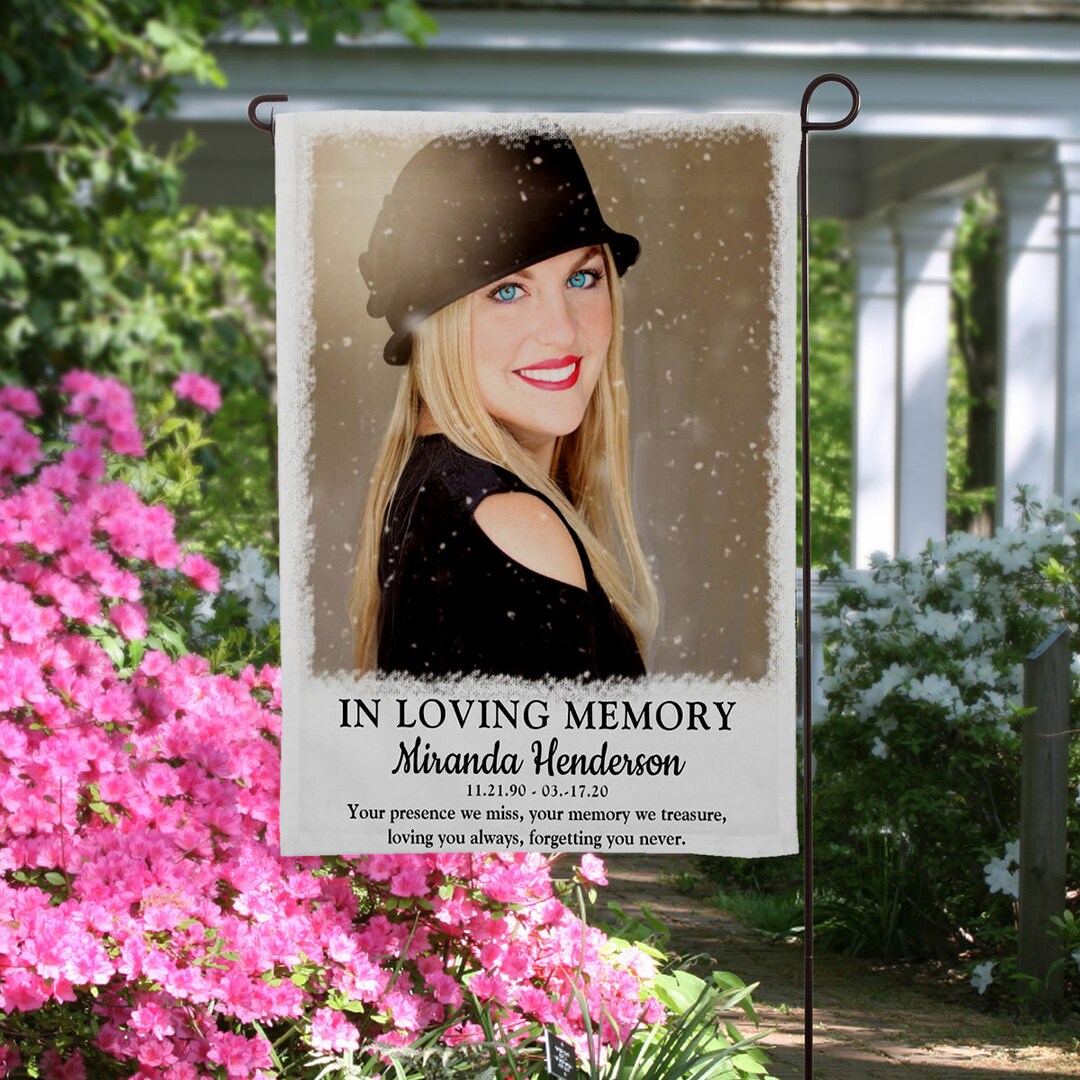 Personalized Photo Memorial Flag, Custom Memorial Flag, in Loving ...
