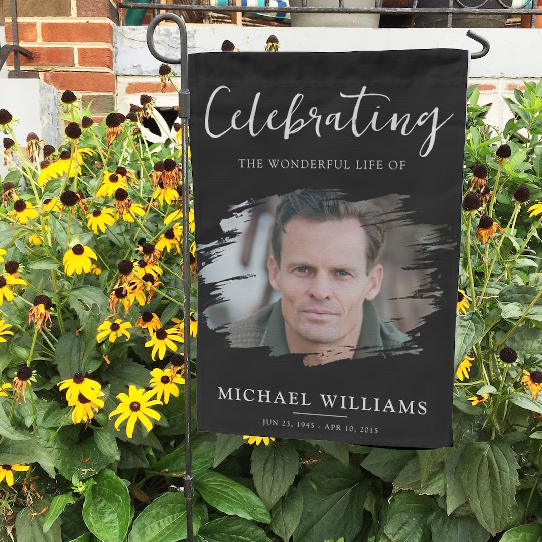 Celebrating the Wonderful Lift Flag, Personalized Memorial Garden Flag ...