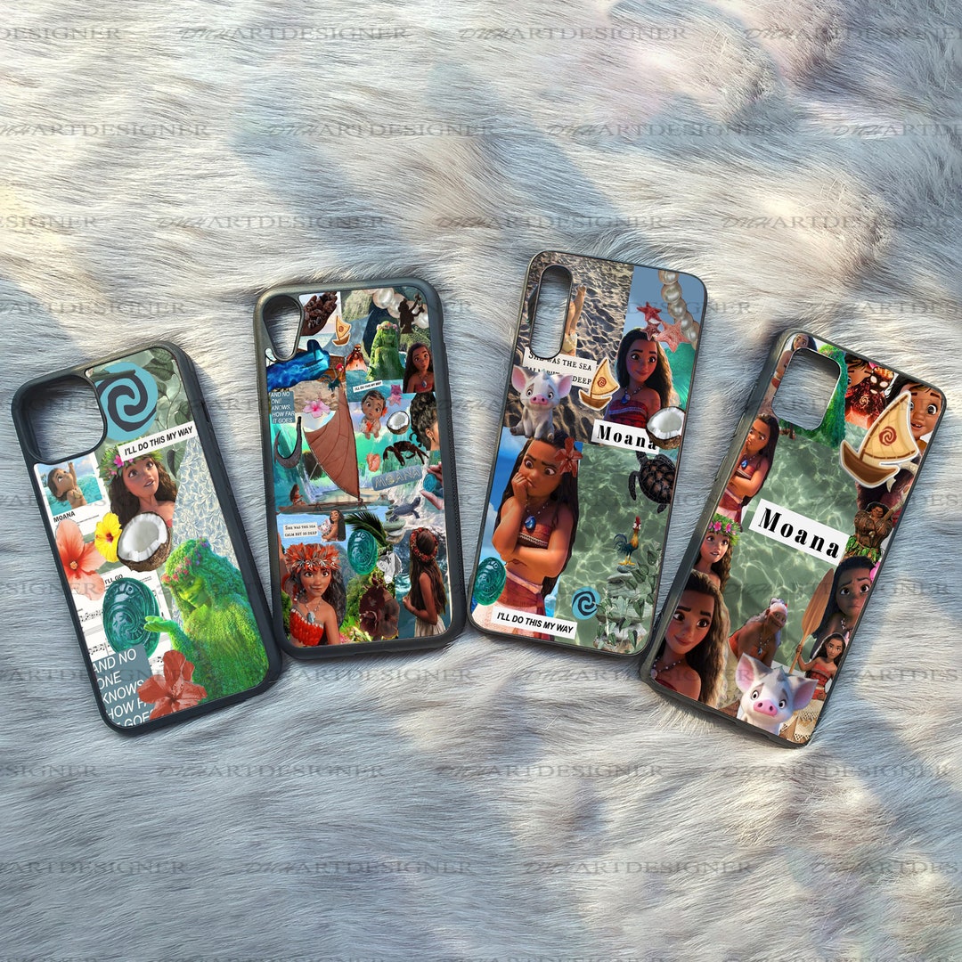 Cute Moana Disney Phone Case, Floral Princess Disney Phone Cover, Ocean ...