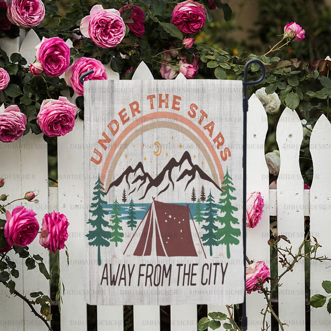 Glamping Camping & Less Dirt Flag, Tent Under the Stars Flag, Camping ...