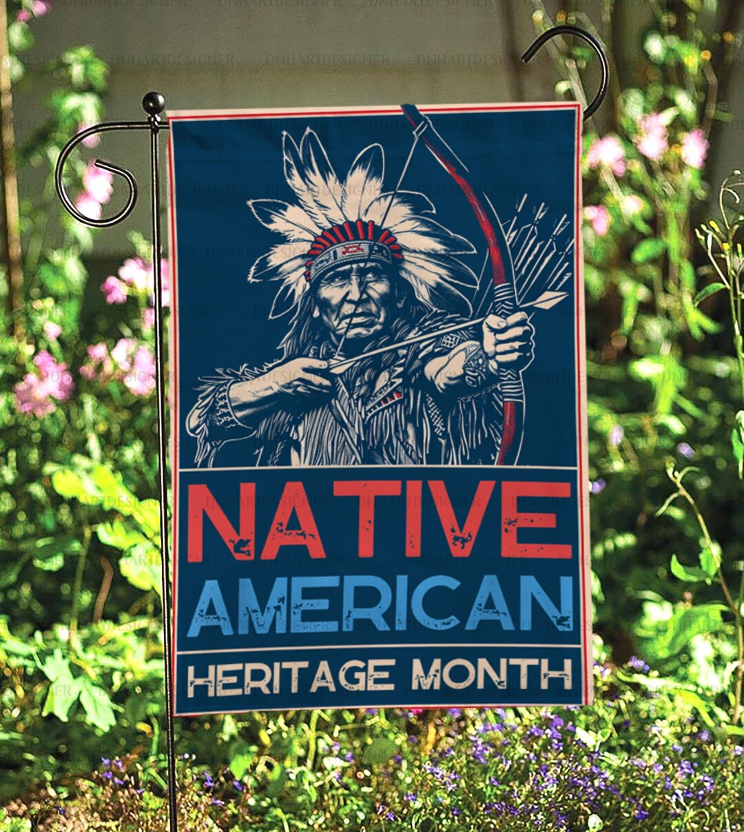 Retro Native American Heritage Month Flag, Indigenous Inspiring Man ...