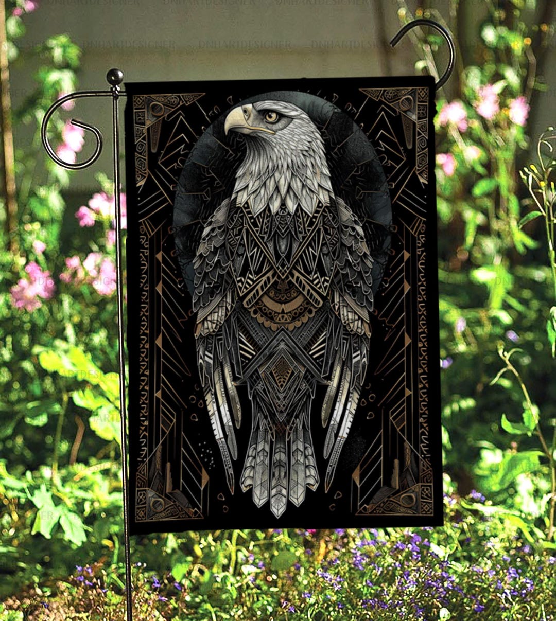 Native Eagle Dark Cottagecore Flag, American Eagle Bird Flag, Were ...