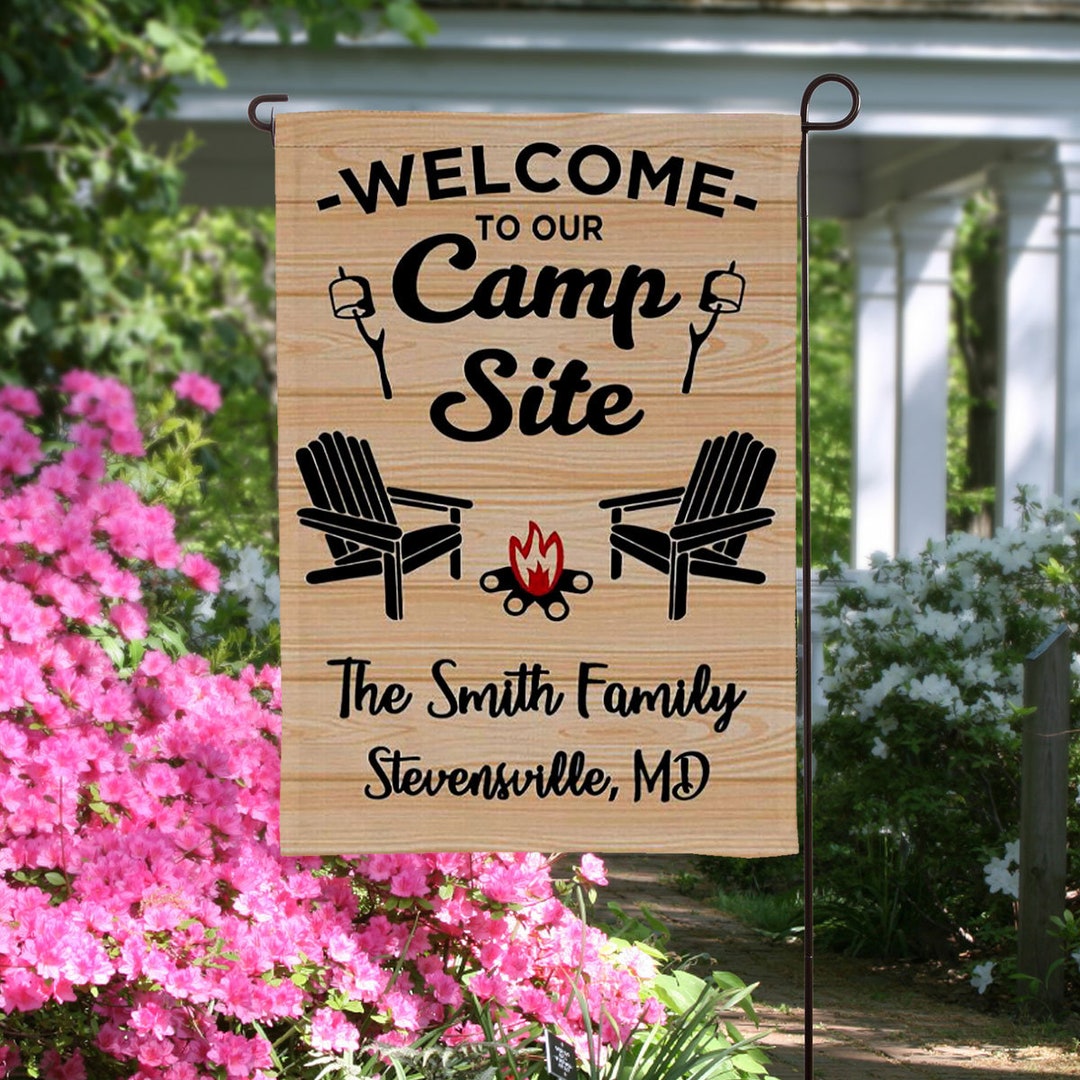 Custom Family Name Camping Flag,personalized Outdoor Adventure Flag ...