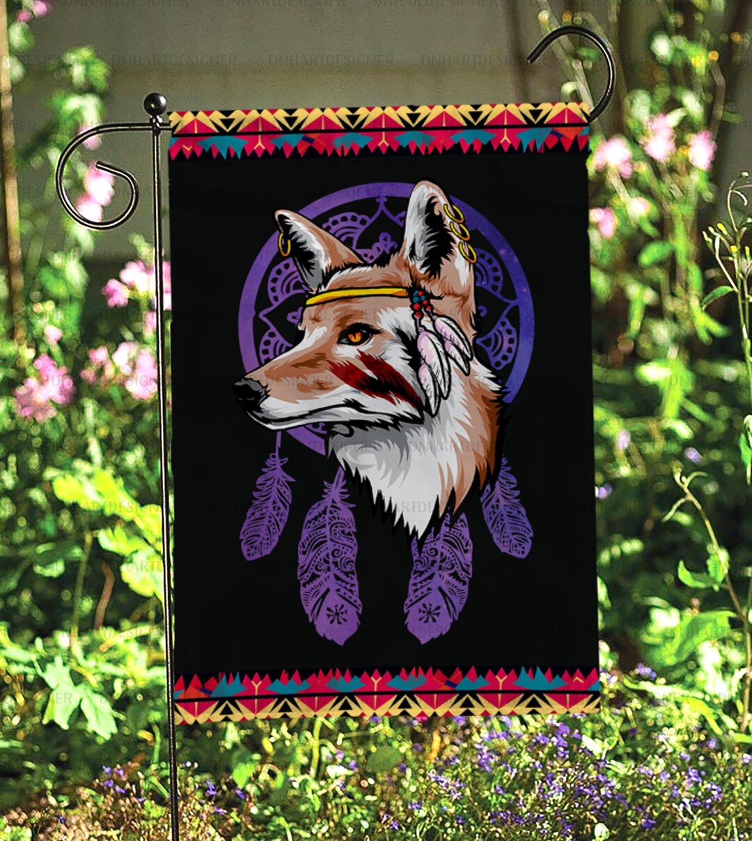 Fox Indigenous Peoples Day Flag, Dreamcatcher Native American Flag ...