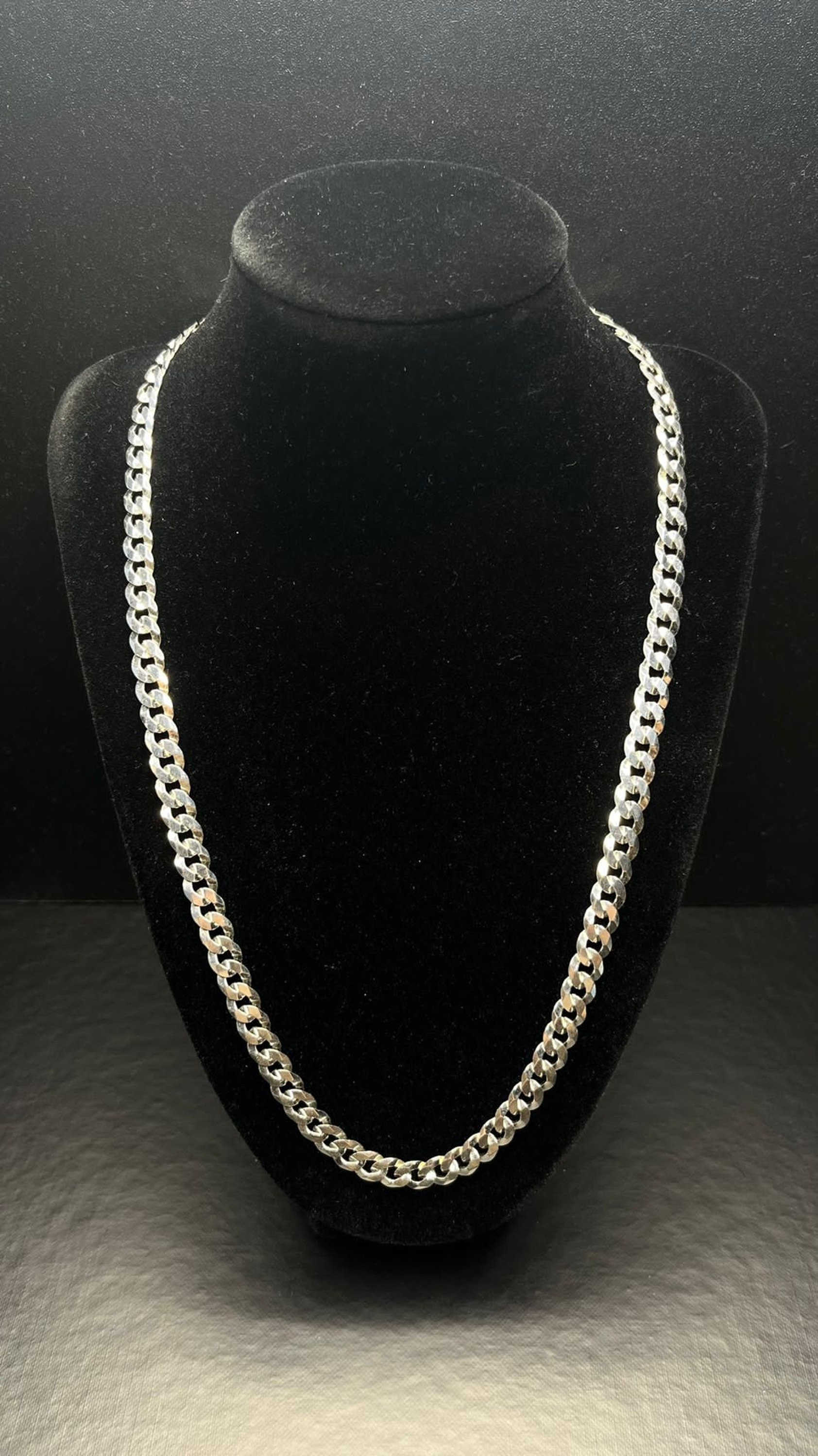 Sterling Silver Flat Curb Chain - Etsy