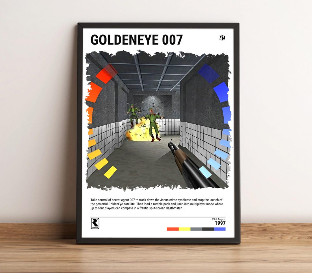 Goldeneye 64 Poster: 1997 Video Game Wall Art, Unframed Canvas Print - Etsy