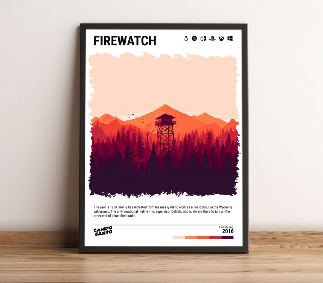 Firewatch (2016) Poster - Video Game Wall Art Print - Gaming Gift - A5 ...