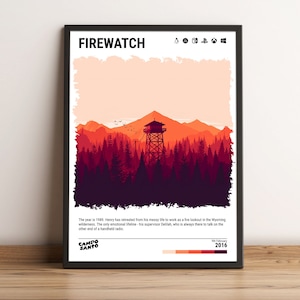 Firewatch (2016) Poster - Video Game Wall Art Print - Gaming Gift - A5 ...