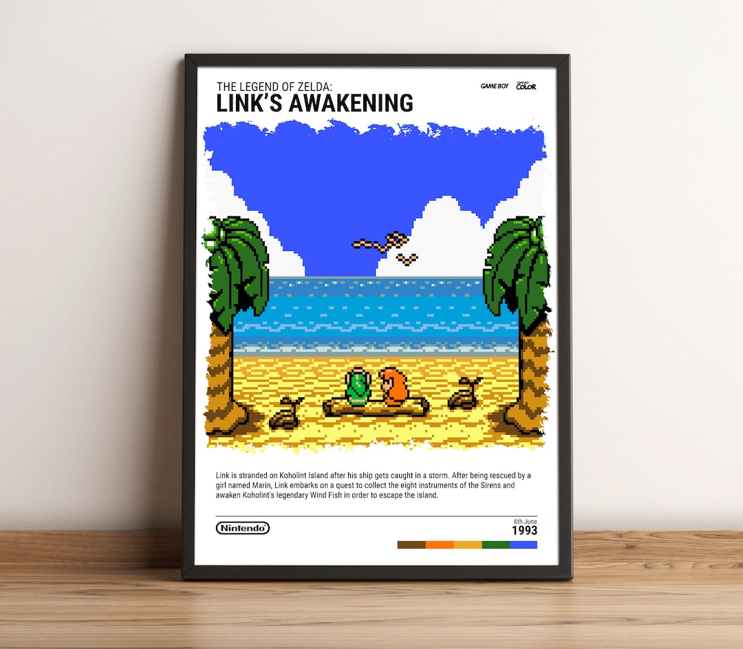 The Legend of Zelda: Link's Awakening (1993) Poster - Video Game Art ...