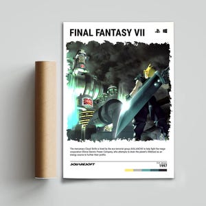 Final Fantasy VII (1997) Poster - Video Game Wall Art Print - Gaming ...