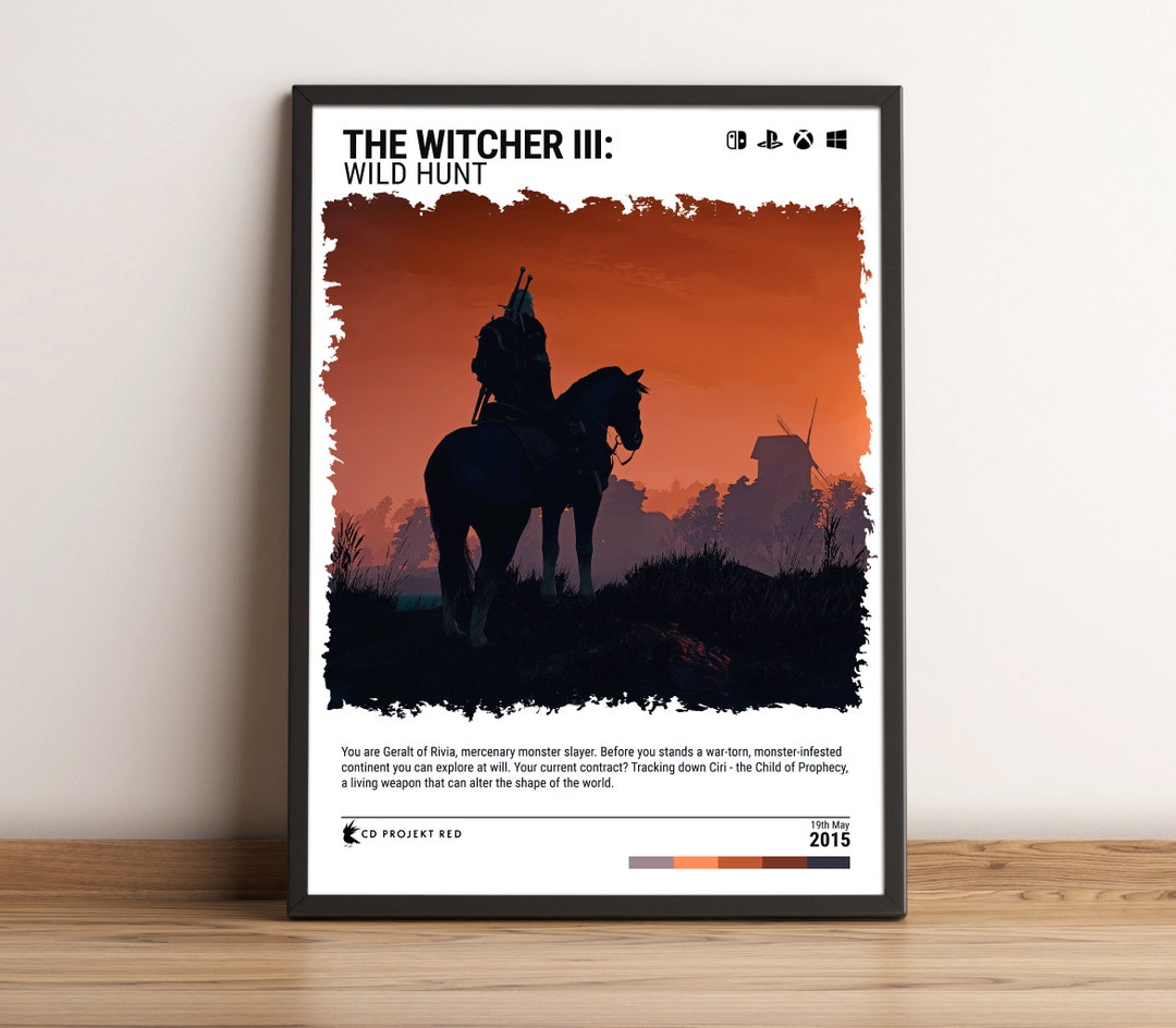 Witcher 3 (2015) Poster - Video Game Wall Art Print Home Decor - Gaming ...