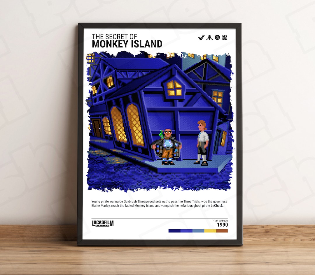 The Secret of Monkey Island (1990) Minimalist Poster - Video Game Wall ...