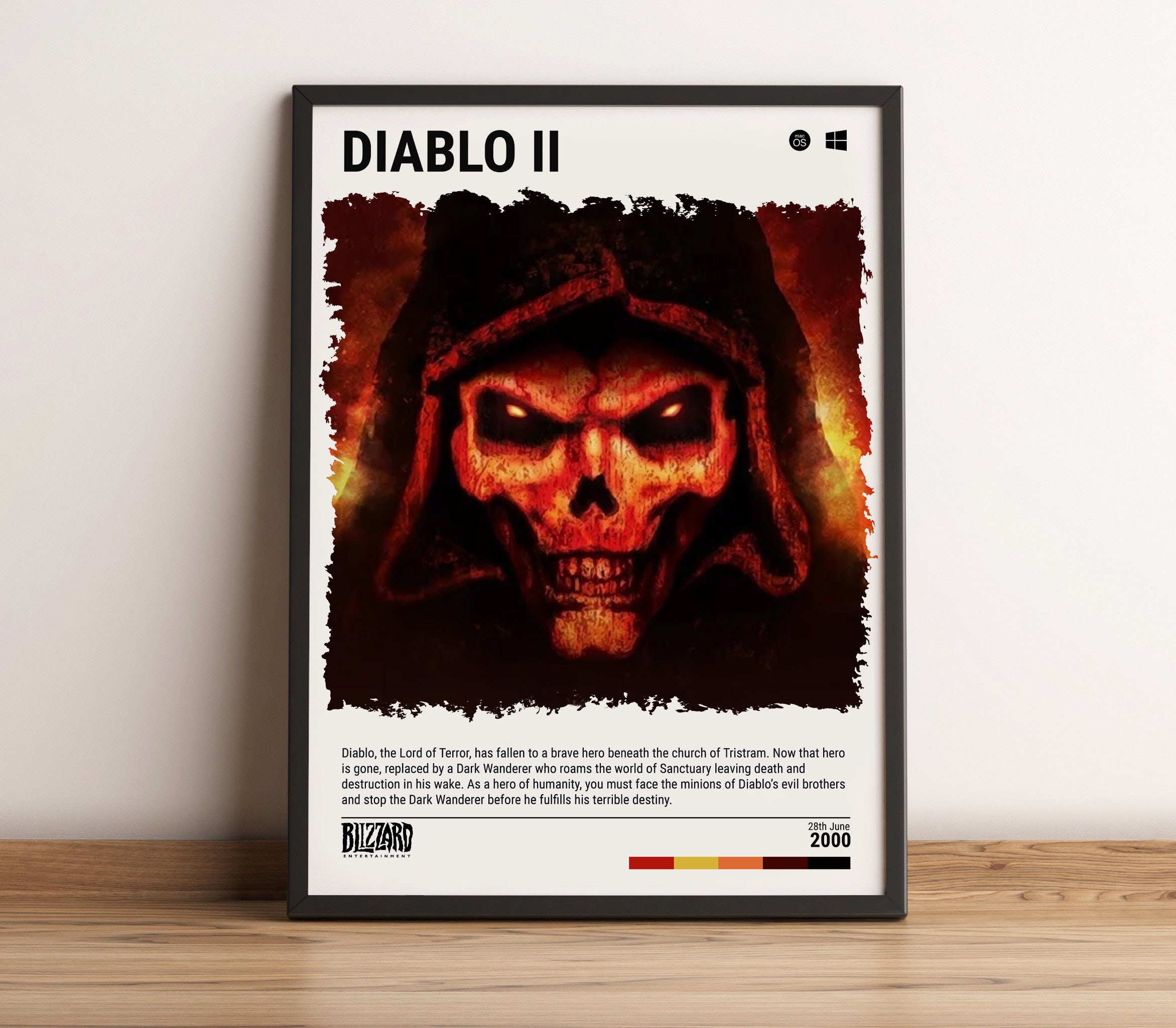 Diablo 2 2000 Poster Video Game Wall Art Print / Home - Etsy