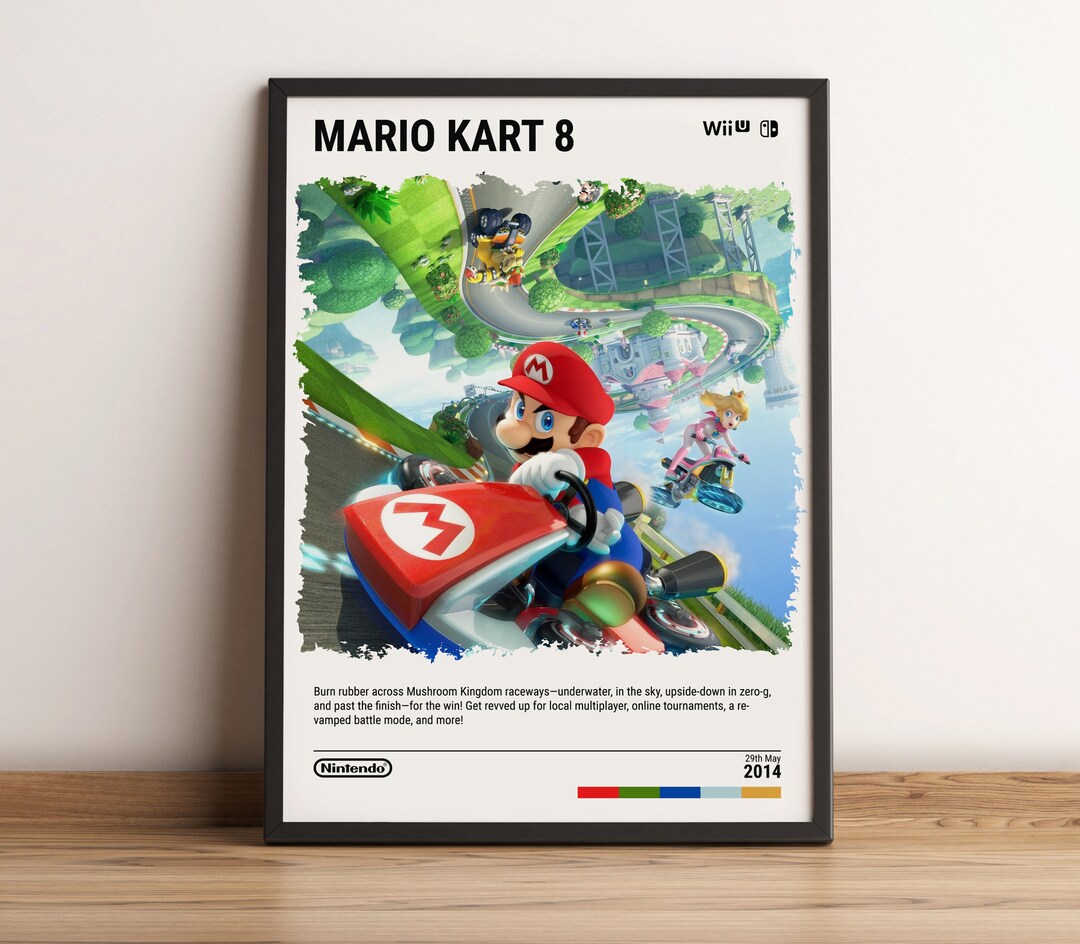 Mario Kart 8 2014 Nintendo Switch Poster Video Game Art Print Gaming ...