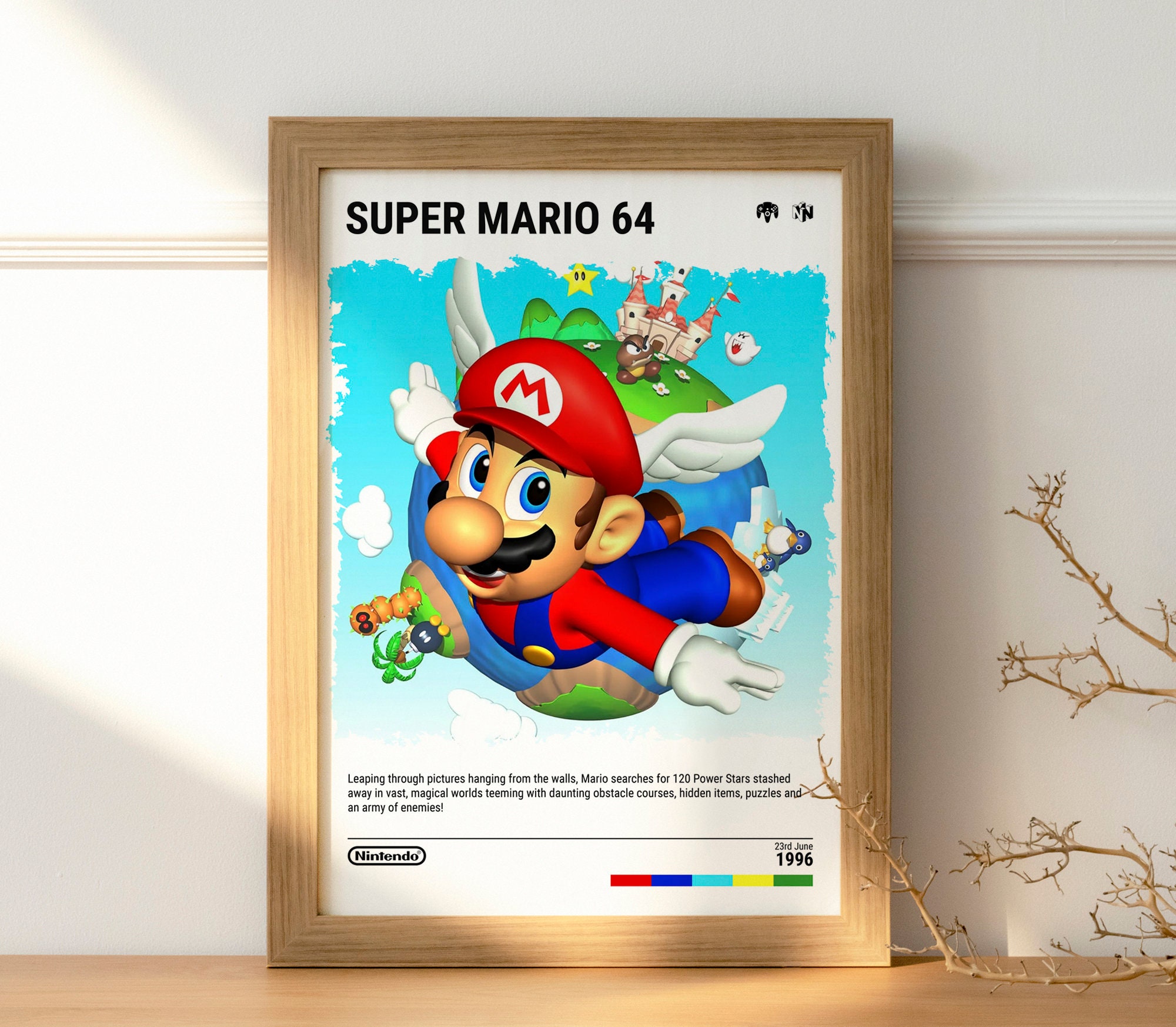 Super Mario 64 1996 N64 Poster Video Game Art Print - Etsy