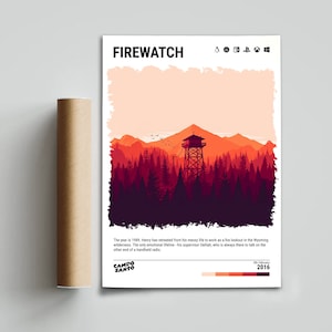 Firewatch (2016) Poster - Video Game Wall Art Print - Gaming Gift - A5 ...