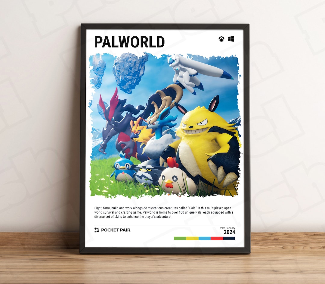 Palworld (2024) Poster - Video Game Wall Art Print - Gaming Gift - A5 ...