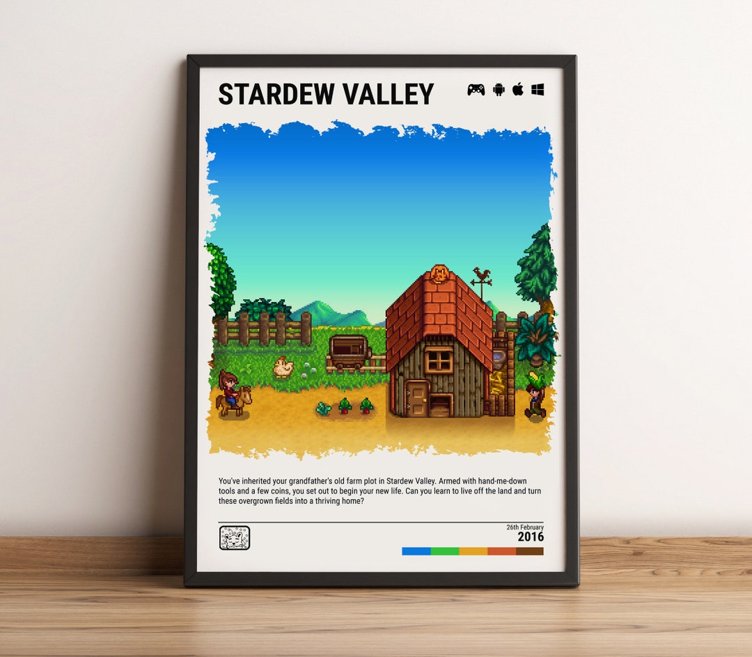 Stardew Valley 2016 Indie Game Poster Video Game Wall Art Print Gaming ...