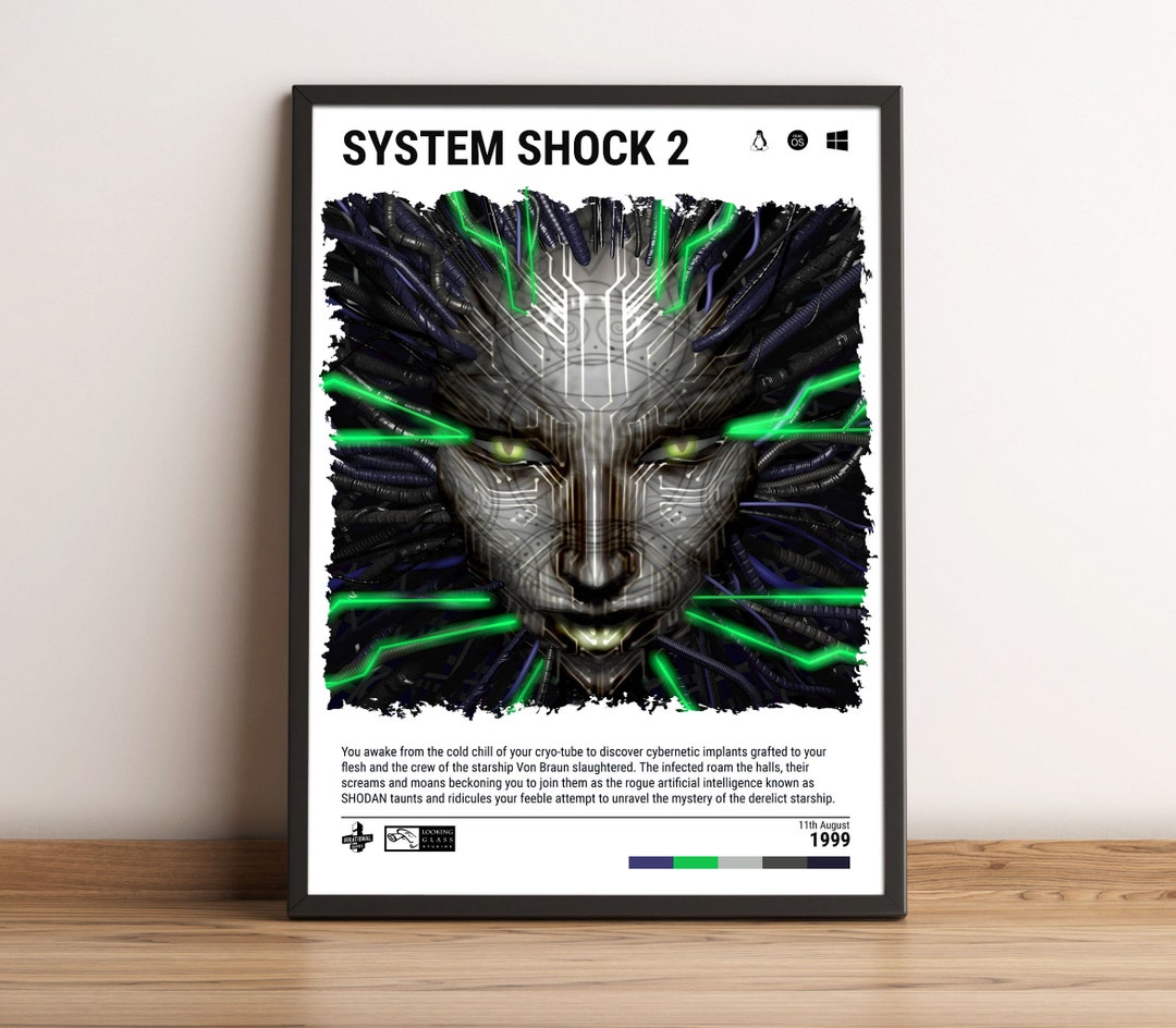 System Shock 2 (1999) Poster - Video Game Wall Art Print - Gaming Gift ...