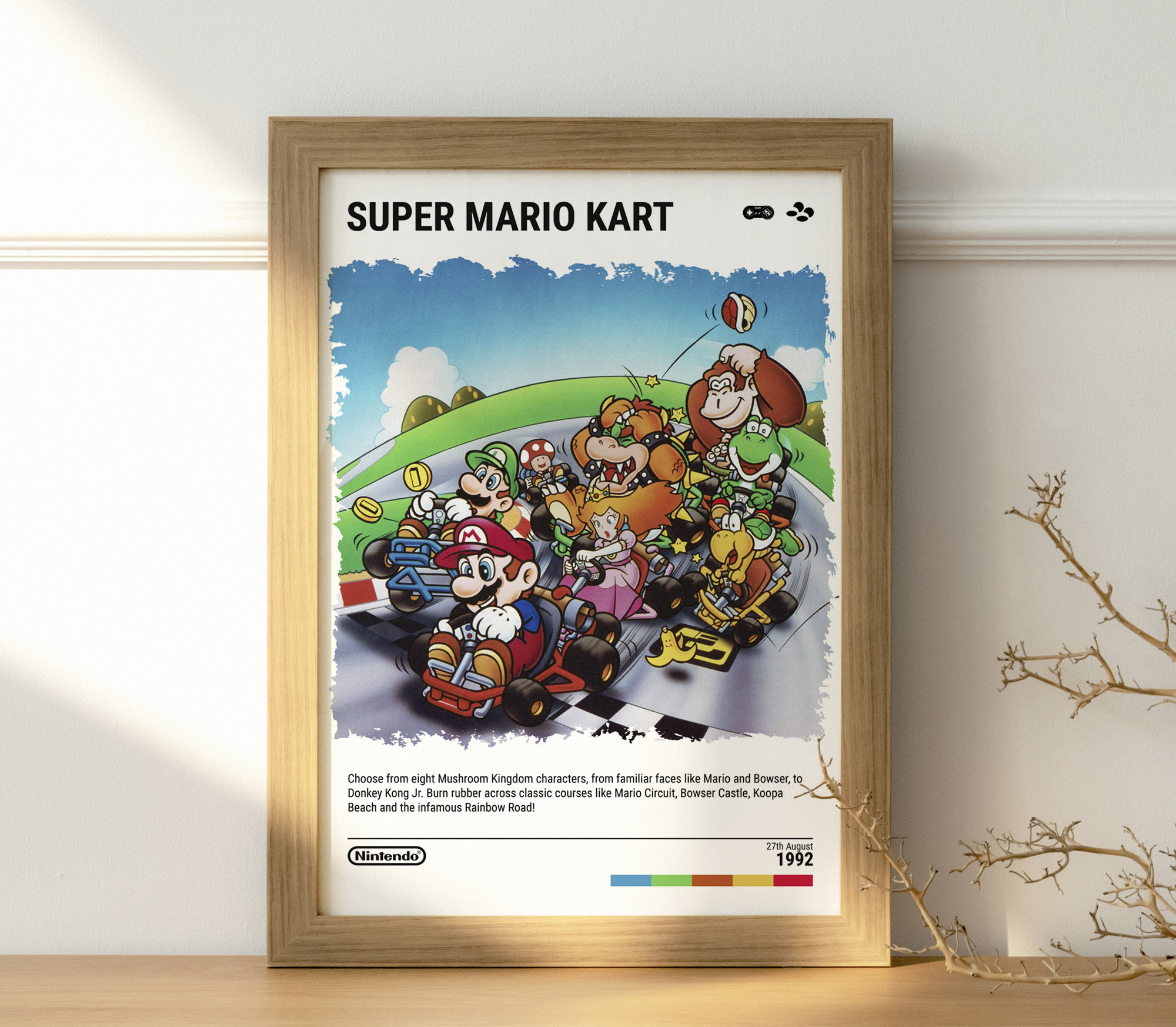 Super Mario Kart 1992 SNES Poster Video Game Art Print - Etsy UK