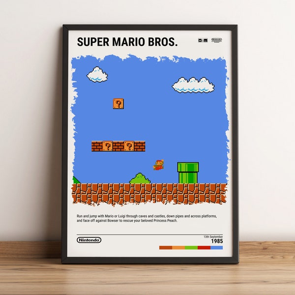 Mario Bros Framed Poster - Etsy