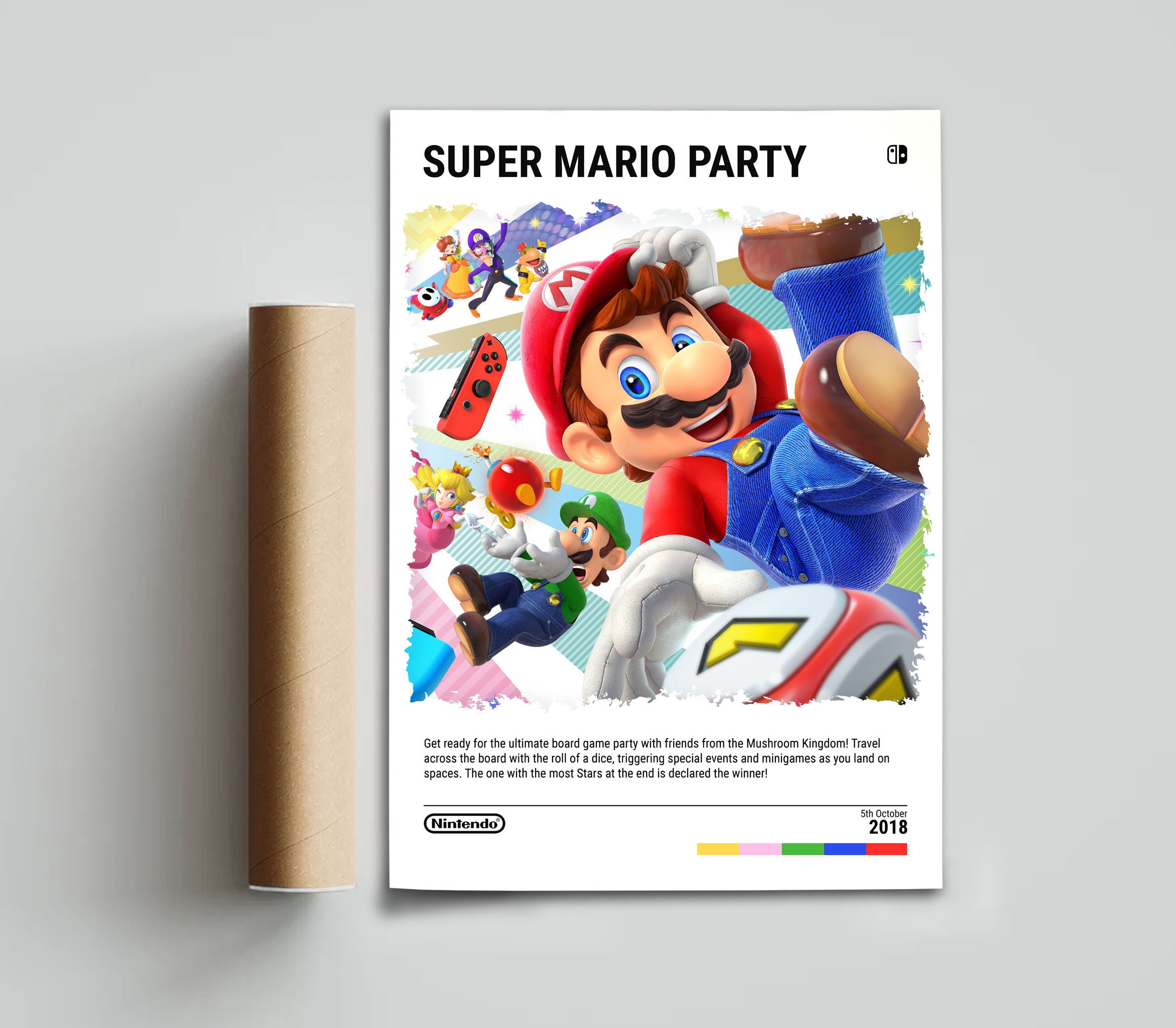 Super Mario Party (2018) Nintendo Switch Poster - Video Game Art Print ...