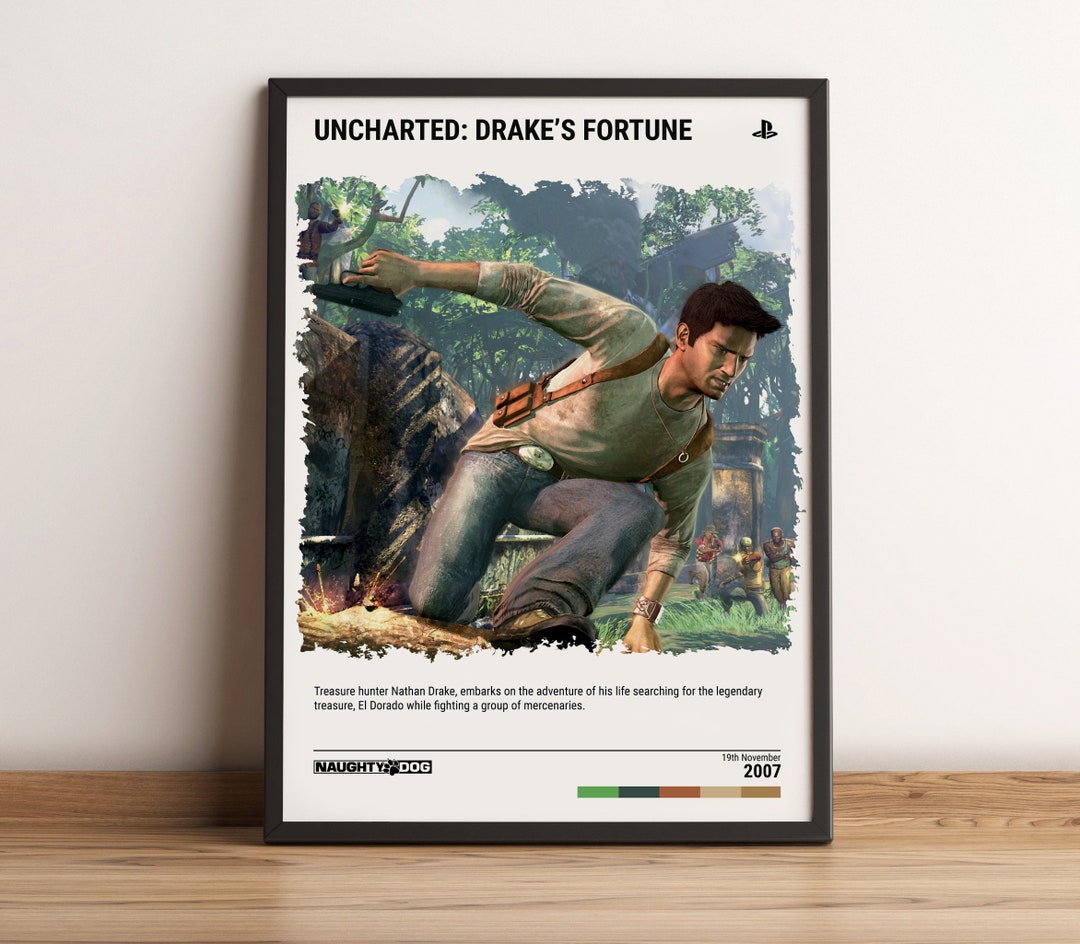 Uncharted: Drake's Fortune 2007 Poster Video Game Wall Art Print Gaming ...