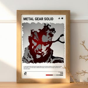 MGS (1998) Game Poster - PS1 Video Game Wall Art Print - Gaming Gift ...