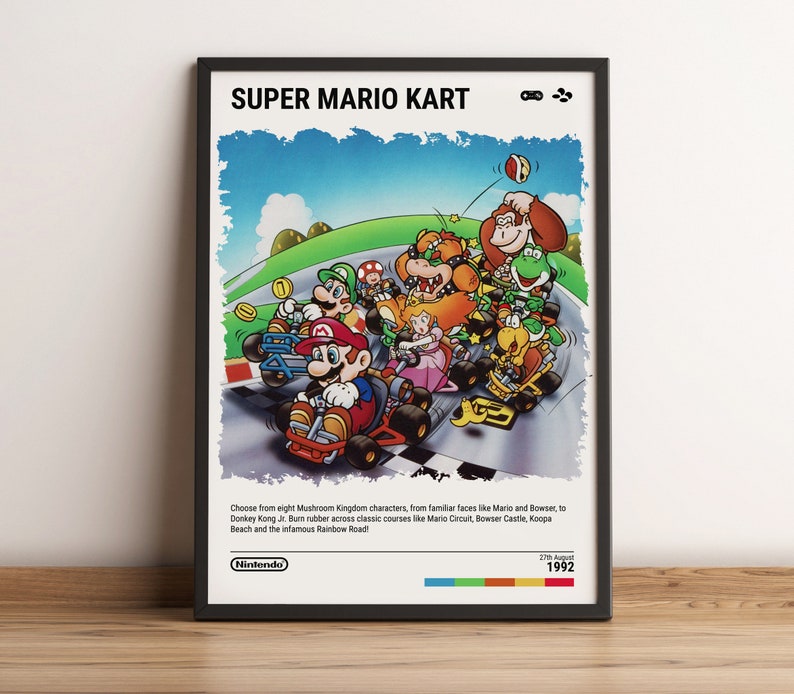 Super Mario Kart 1992 SNES Poster Video Game Art Print - Etsy Australia