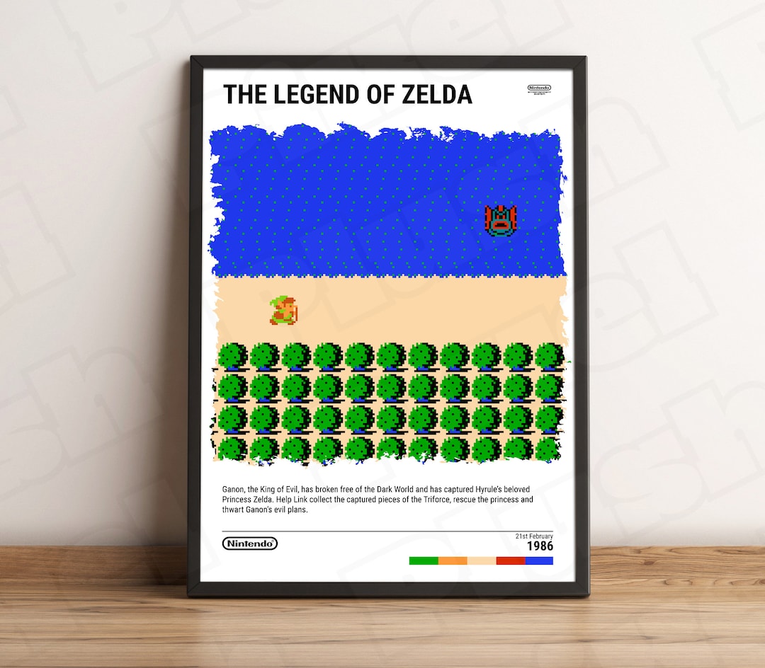 Zelda NES Poster: 1986 Retro Video Game Art, Unframed Canvas Print - Etsy