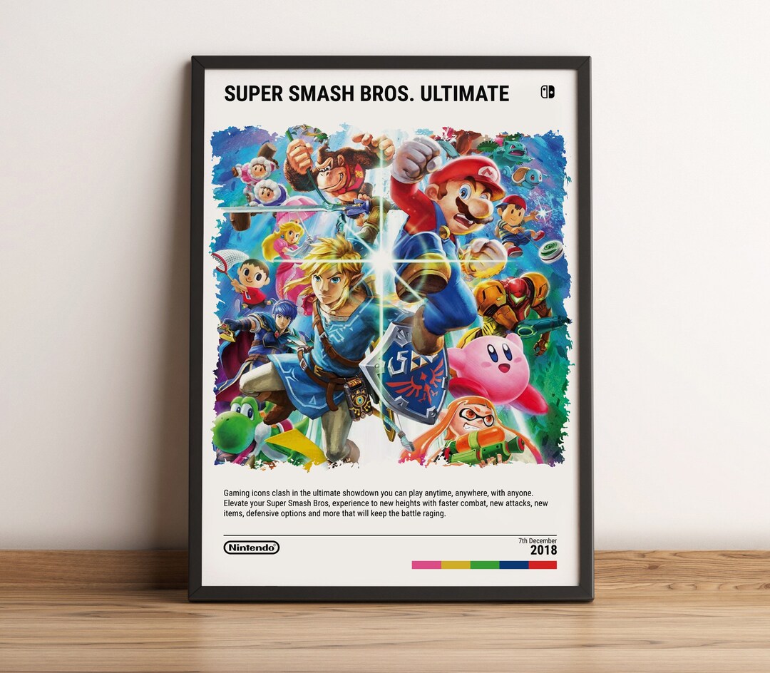 Super Smash Bros. Ultimate 2018 Nintendo Switch Poster Video Game Art ...