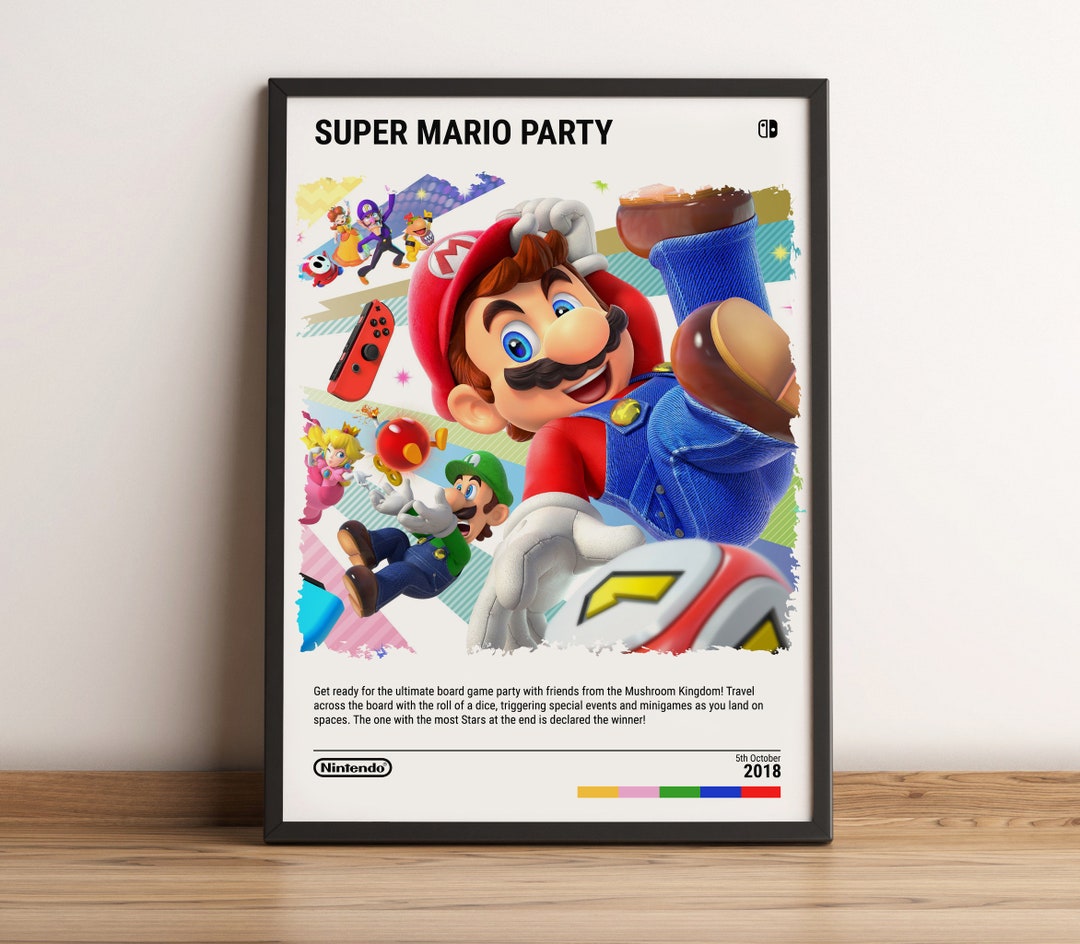 Super Mario Party 2018 Nintendo Switch Poster Video Game Art Print ...