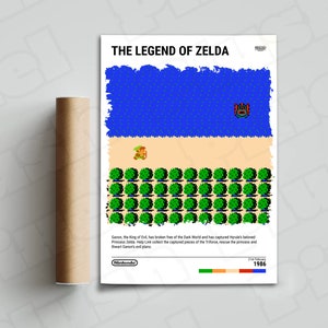 The Legend of Zelda (1986) NES Poster - Video Game Art Print - Gaming ...