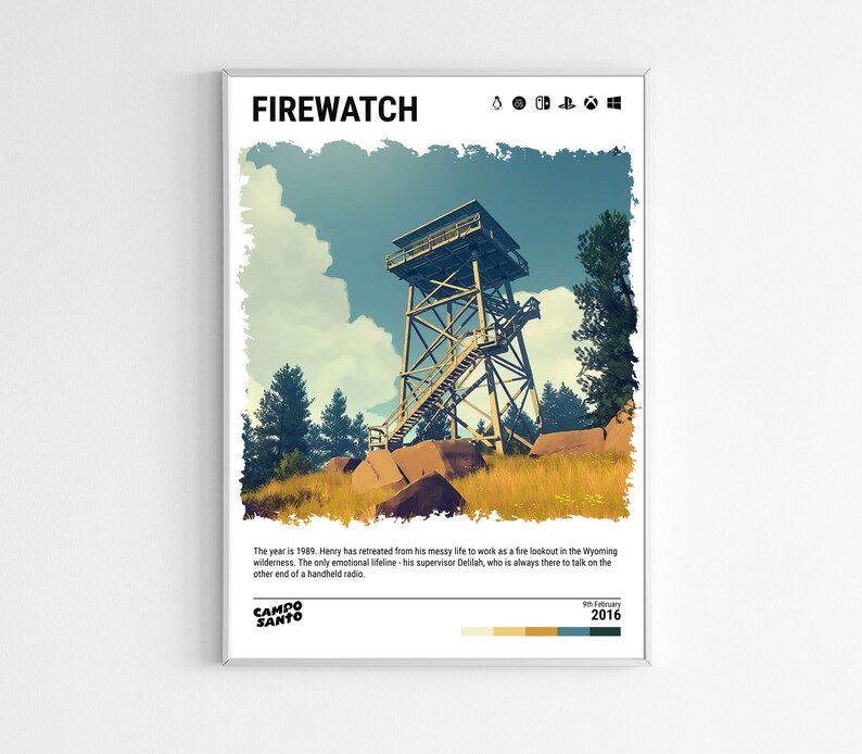 Firewatch (2016) Poster - Video Game Wall Art Print - Gaming Gift - A5 ...