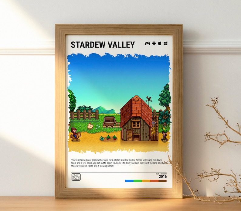 Stardew Valley (2016) Indie Game Poster - Video Game Wall Art Print ...