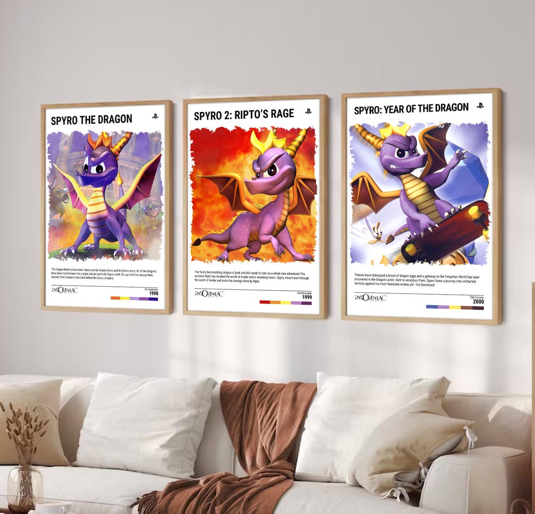 Choose Your Spyro Game Poster - PS1 Video Game Wall Art Print - Gaming ...