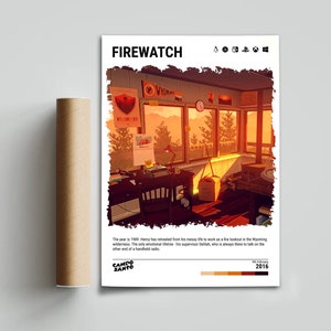 Firewatch (2016) Poster - Video Game Wall Art Print - Gaming Gift - A5 ...