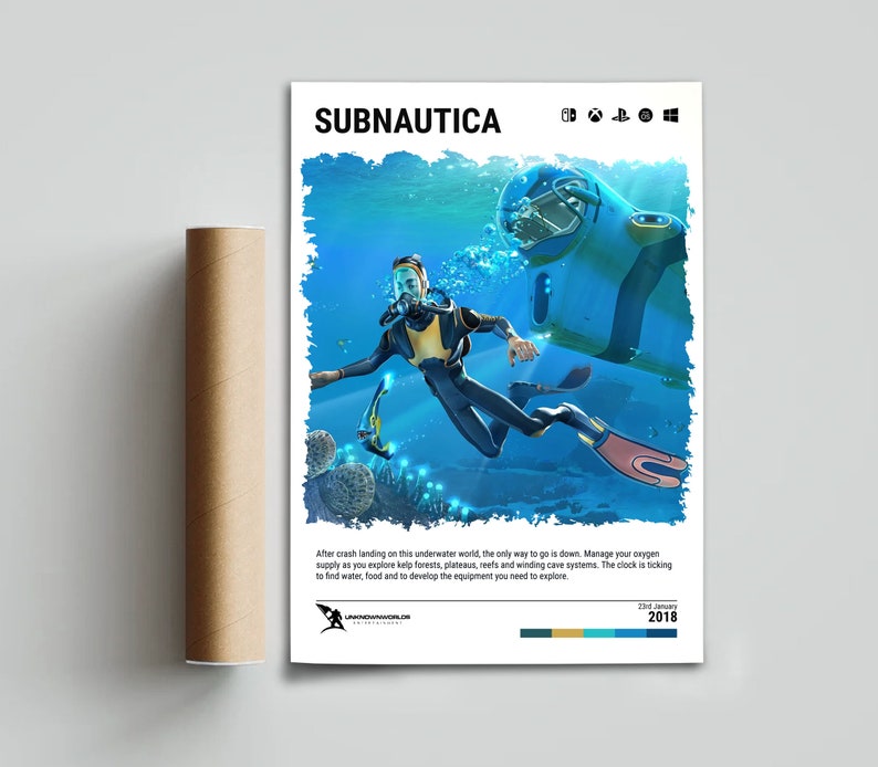Subnautica 2014 Poster Video Game Wall Art Print Gaming - Etsy